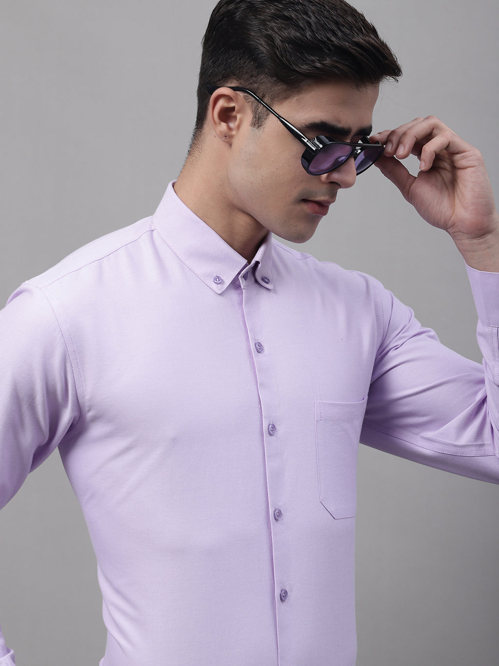 Men's Light Purple Cotton Solid Formal Shirt – Jompers