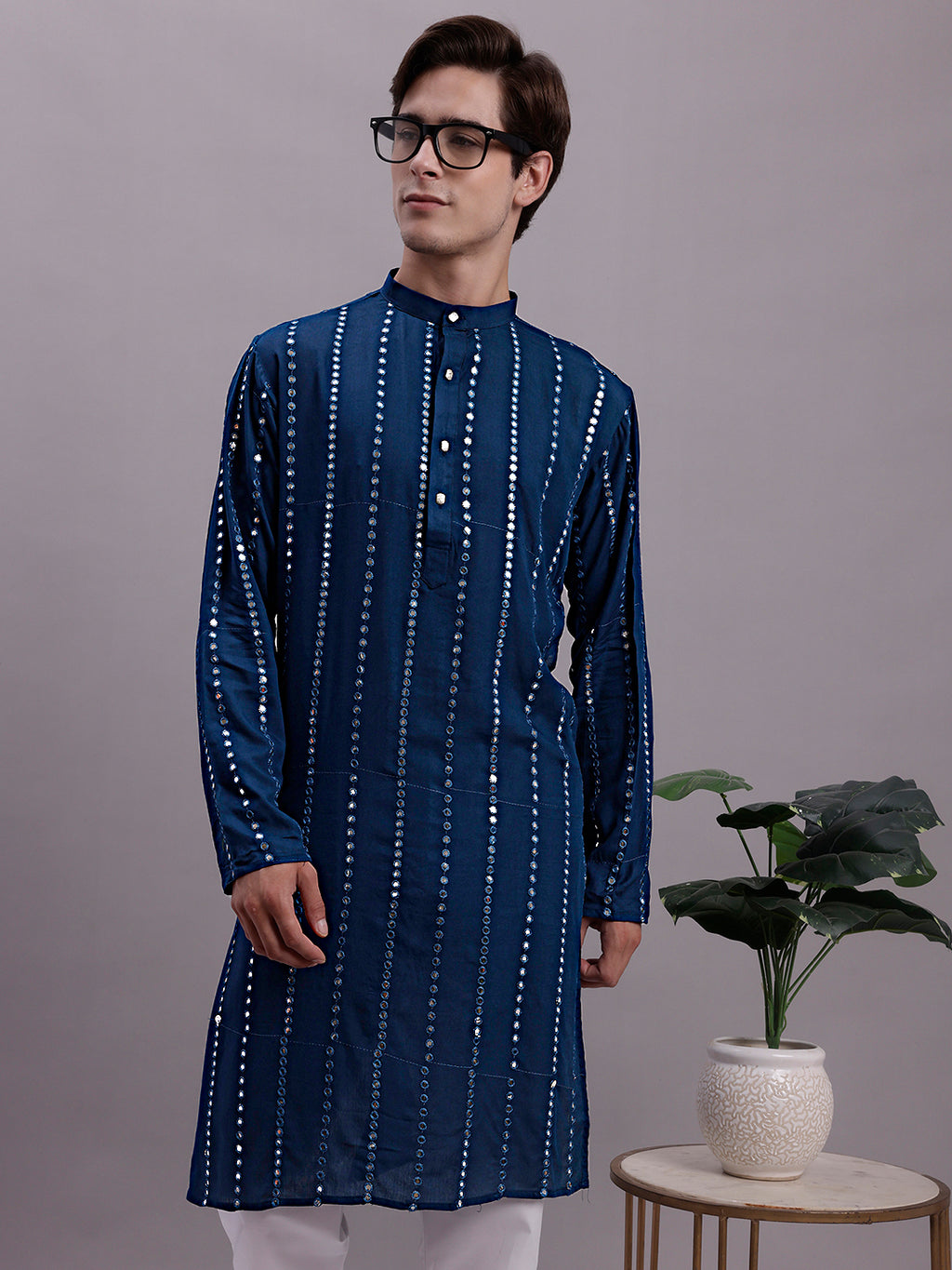 Men's Embroidered Mirror Work Kurtas – Jompers